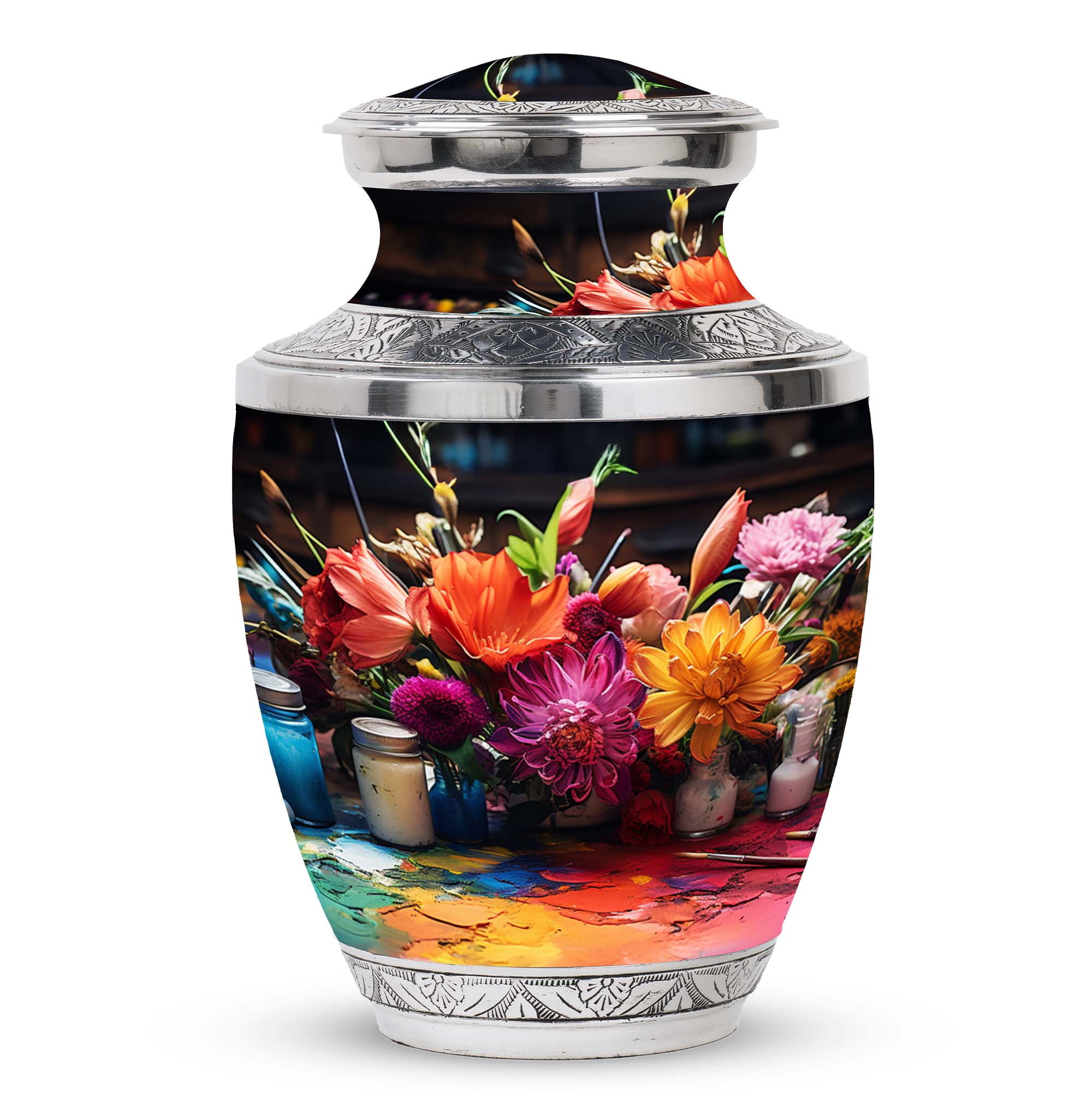 Floral Palette Explosion Divine Commemoration Large Urn for Adult ...