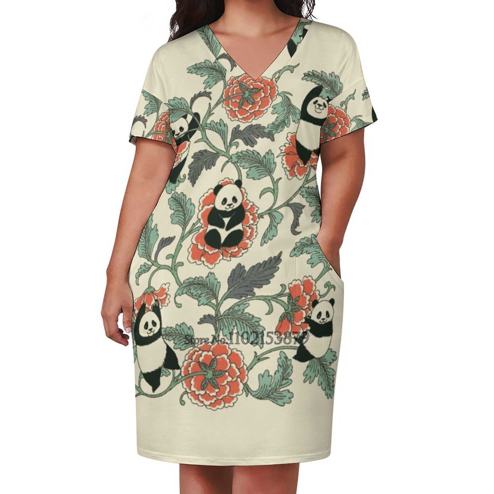 Floral Panda Back Lacing Backless Dress Square Neck Dress Evening Party ...