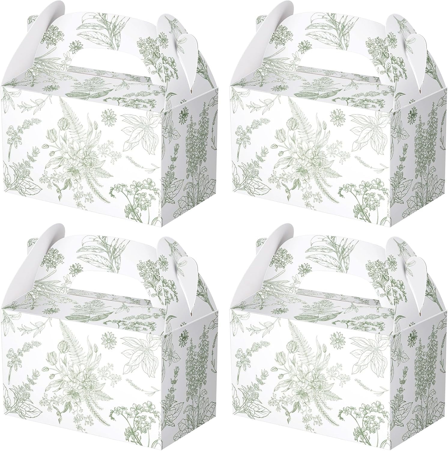 Floral Paper Gift Boxes Party Favor Gift Gable Boxes with Chinoiserie ...