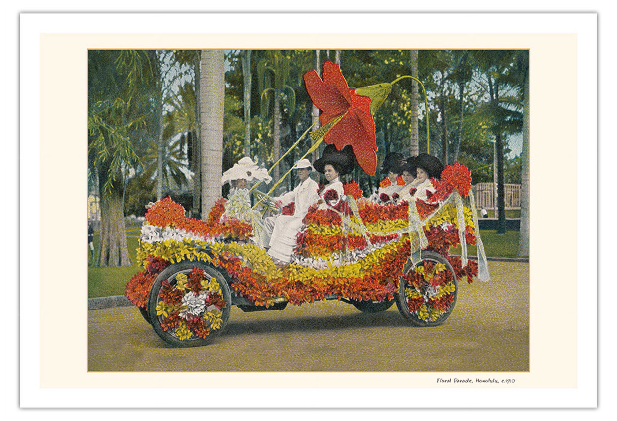 Floral Parade - Honolulu Territory of Hawaii - Vintage Hawaiian Color ...