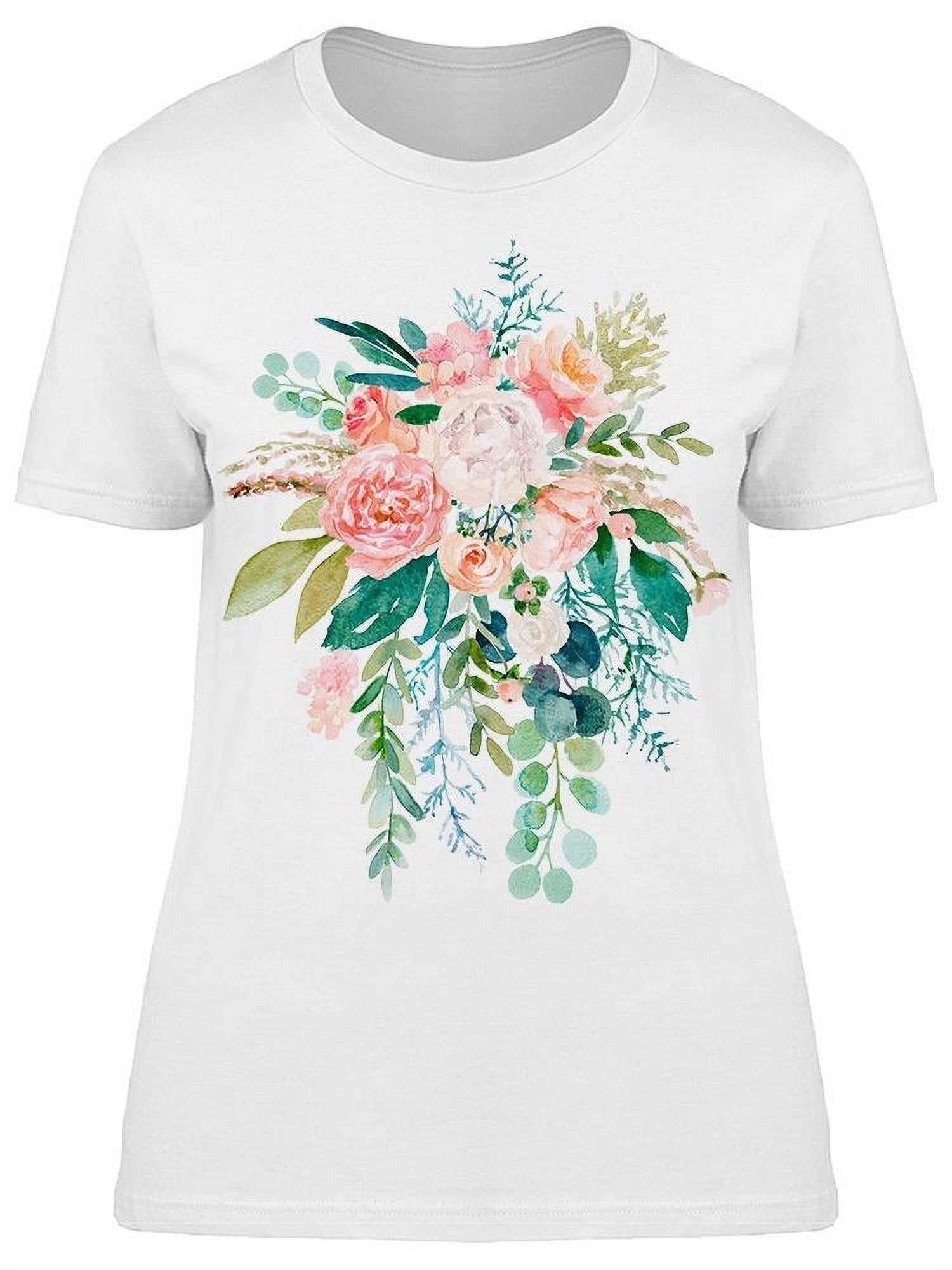 Floral Pastel Bouquet T-Shirt Women -Image by Shutterstock, Female XX ...
