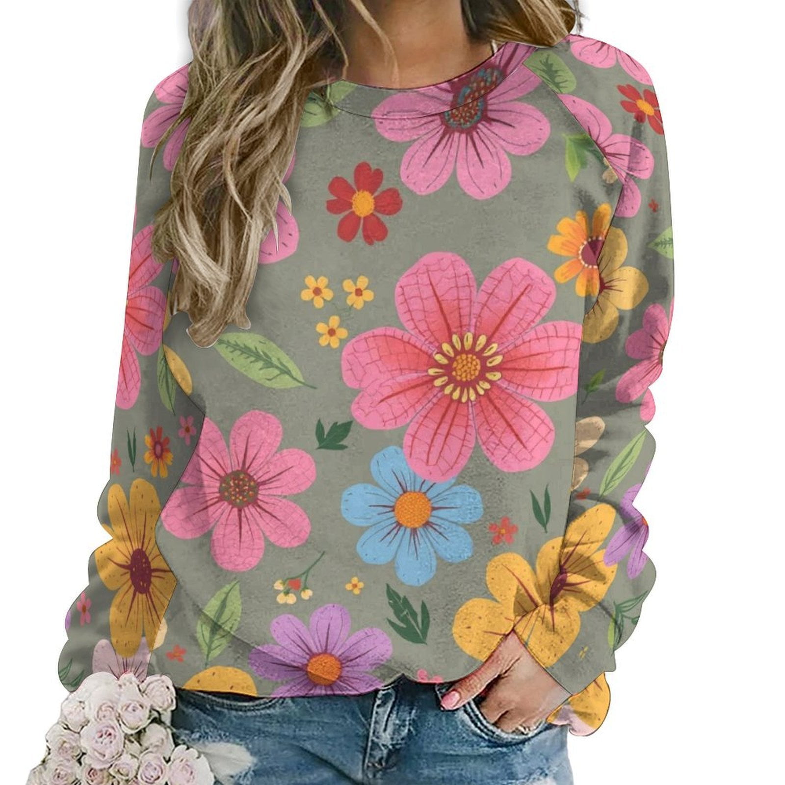 Floral Pattern Background Design Hoodie Women Hoodies Sweatshirts ...