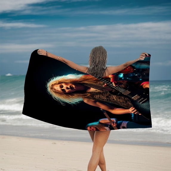 Floral Pattern Beach Towel - Soft Absorbent Pool Towel for Travel ...