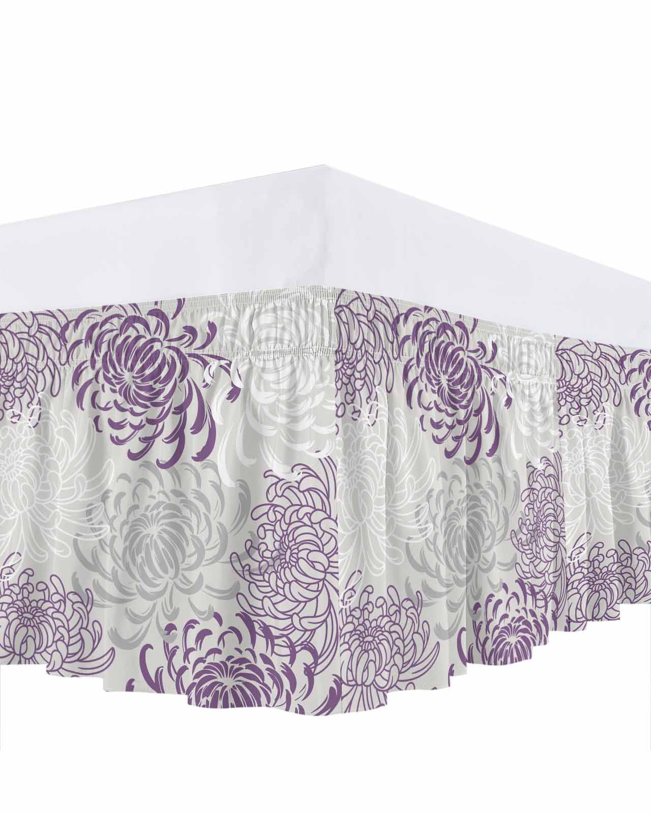Floral Pattern Bed Skirt California King Size 16 Inch Drop, Outline ...