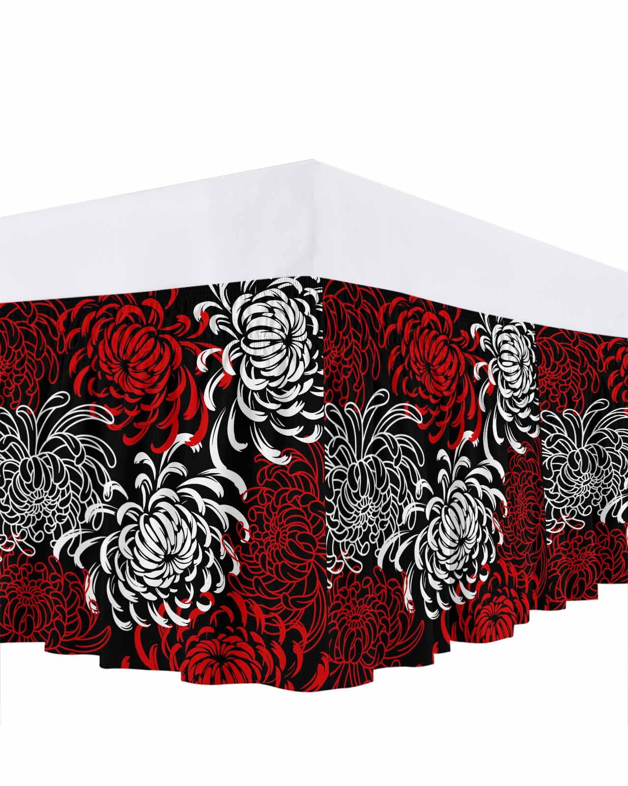 Floral Pattern Bed Skirt California King Size 16 Inch Drop, Outline ...