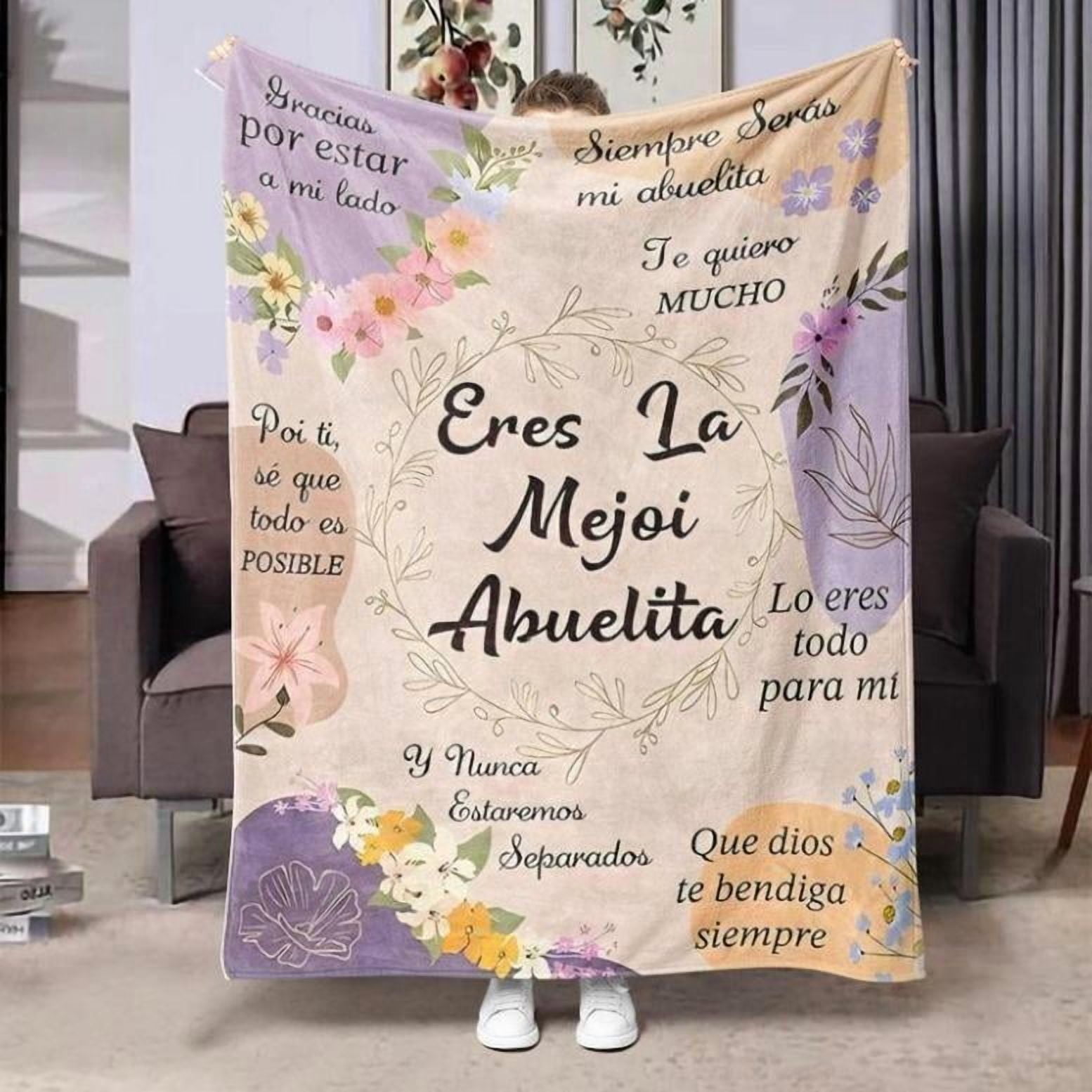 Floral Pattern Blanket, 1 Count Soft Throw Blanket, Air-conditioned ...