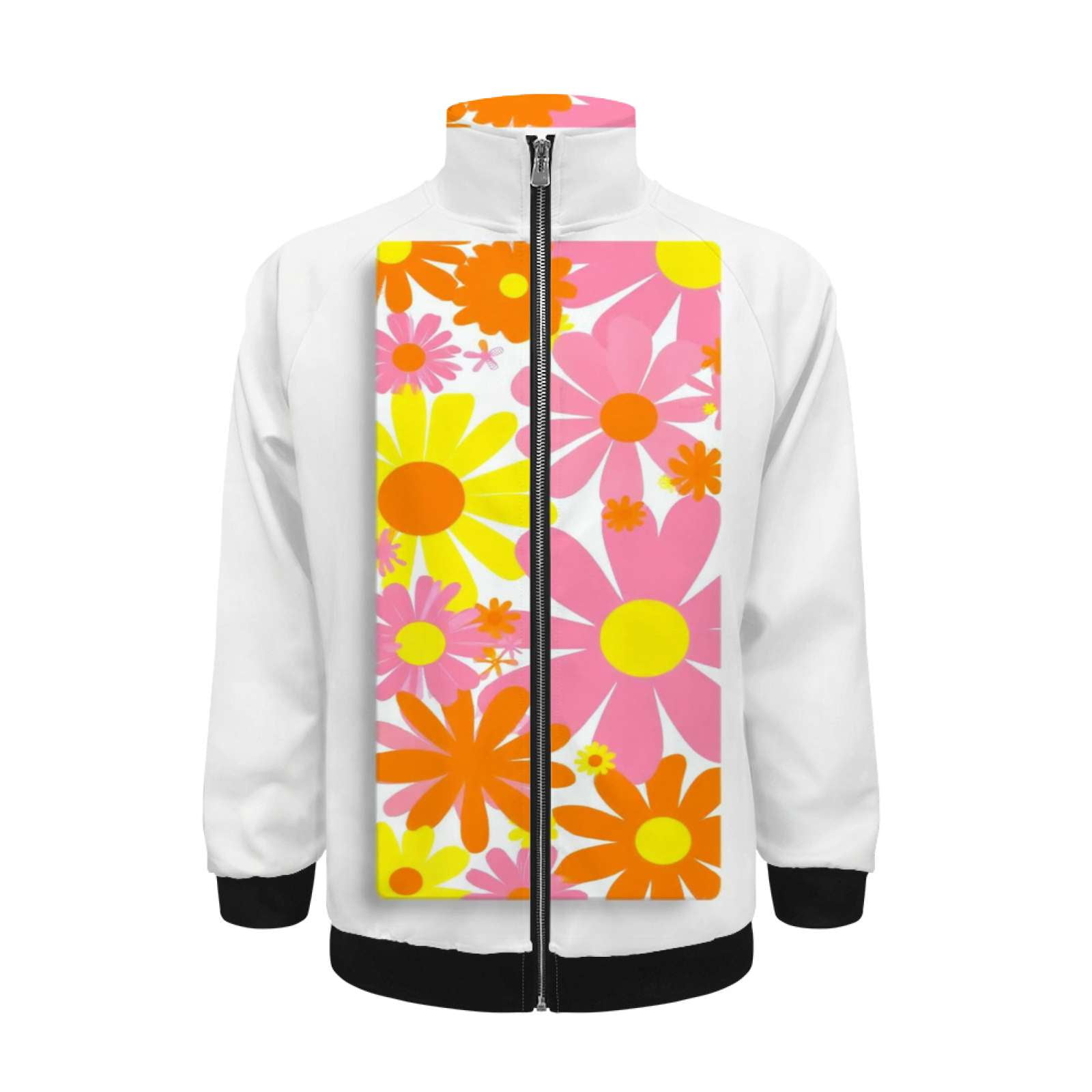 Floral Pattern Bright Colors Happy Design Jacket Men's Street Cool Long ...