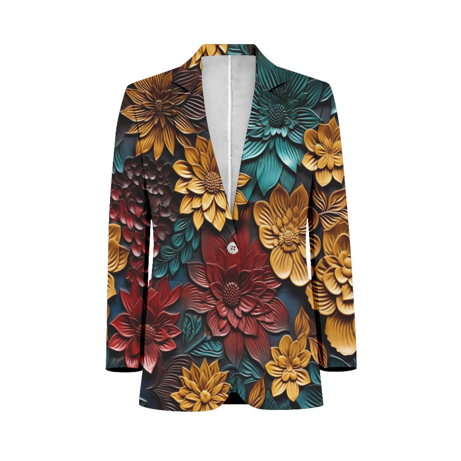 Floral Pattern, Colorful Flowers, Embossed Design, Vibrant Leaves ...