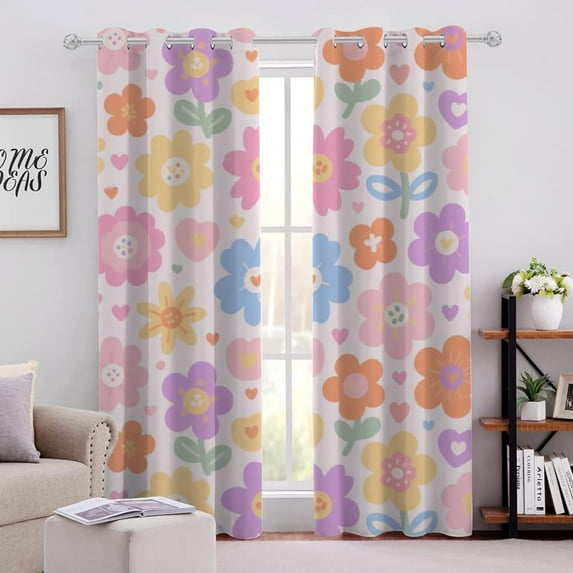 Floral Pattern Curtains For Windows - Heart Pattern Window Curtains ...