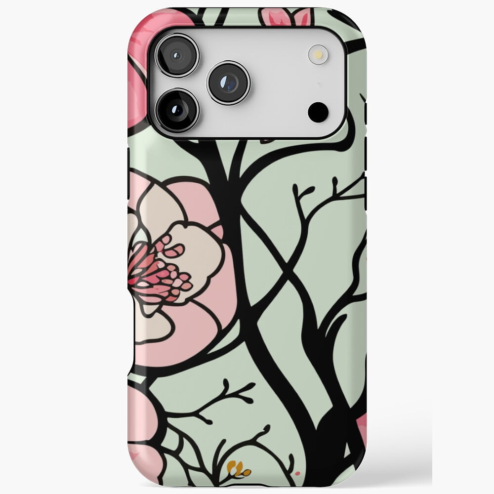 Floral Pattern Illustration Design Art iPhone Case 17 11 12 13 14 15 16 ...