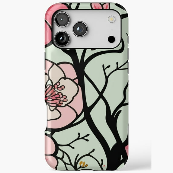 Floral Pattern Illustration Design Art iPhone Case 17 11 12 13 14 15 16 ...