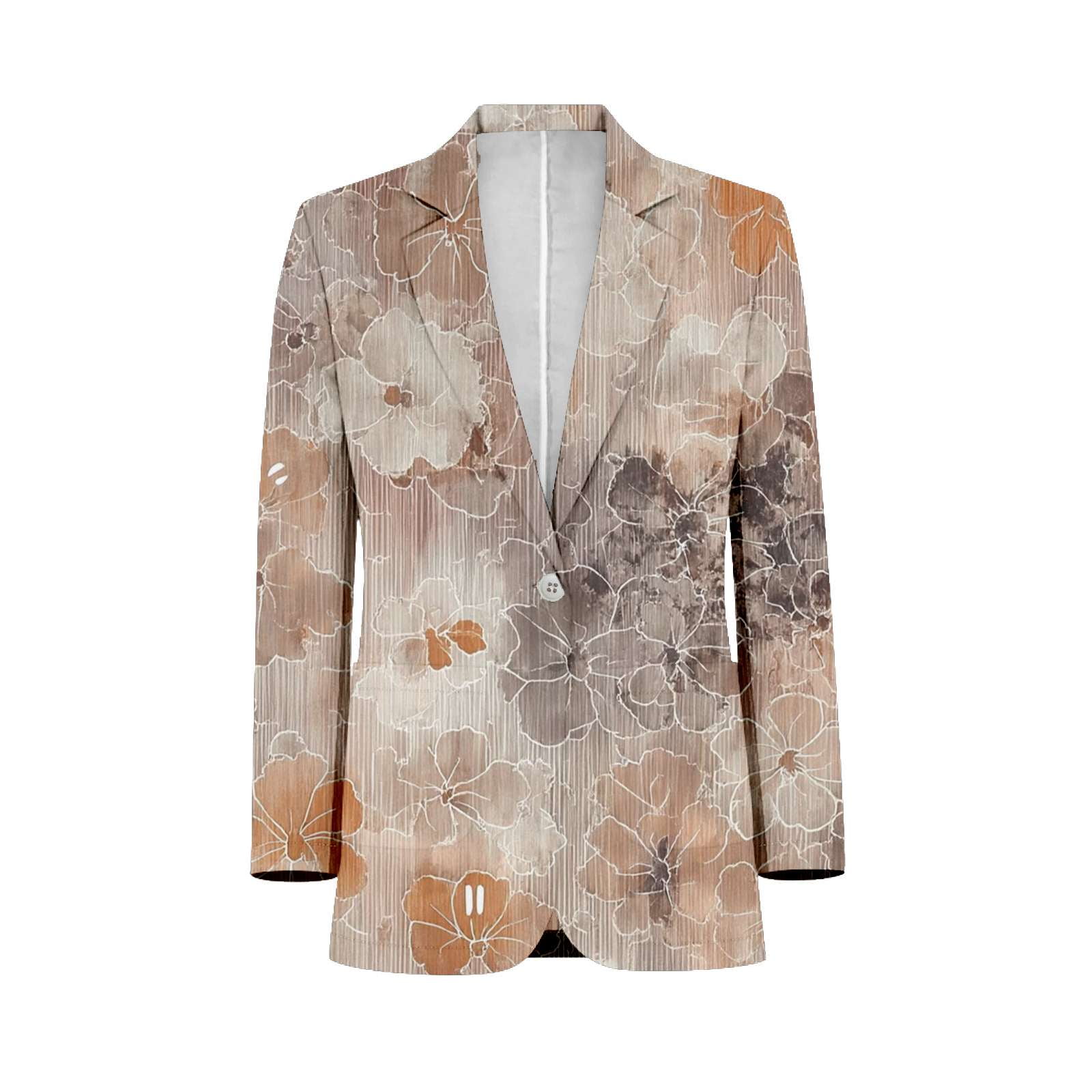 Floral Pattern Muted Tones Fabric Mens Suits Shawl Collar Slim Fit Suit ...
