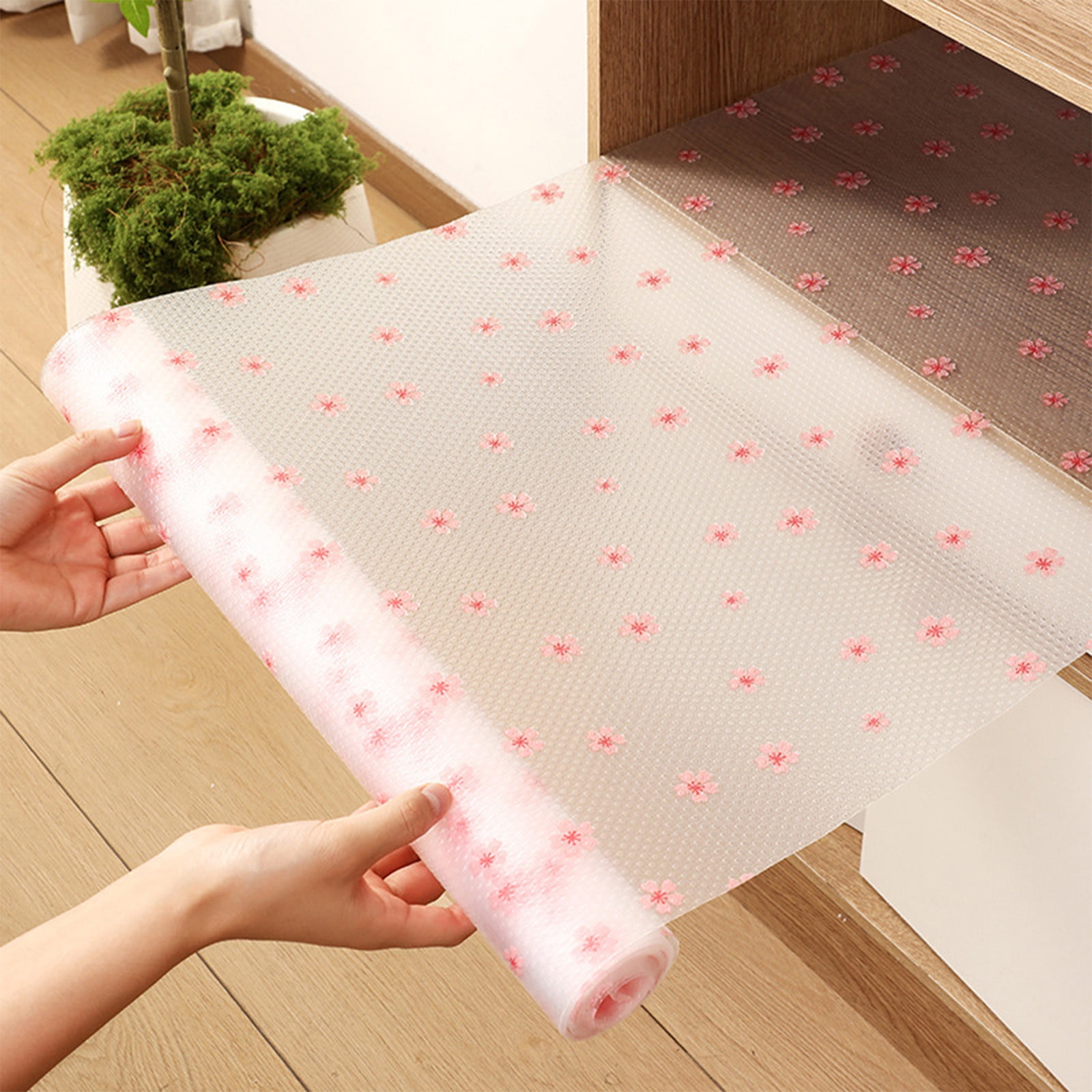 Floral Pattern Non-Adhesive Refrigerator Liner Mat,Non-Slide Easy Clean ...
