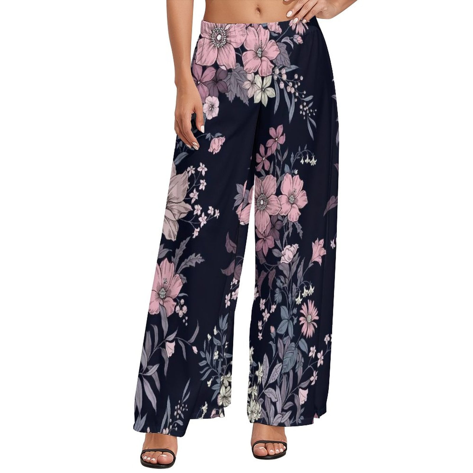 Floral Pattern Pants Women Night Garden Vintage Aesthetic Pattern ...
