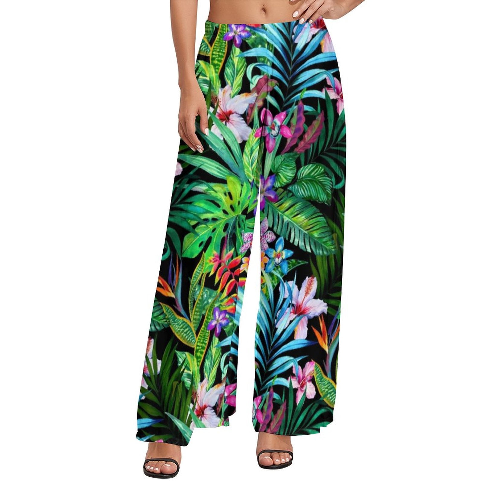 Floral Pattern Pants Women Night Garden Vintage Aesthetic Pattern ...