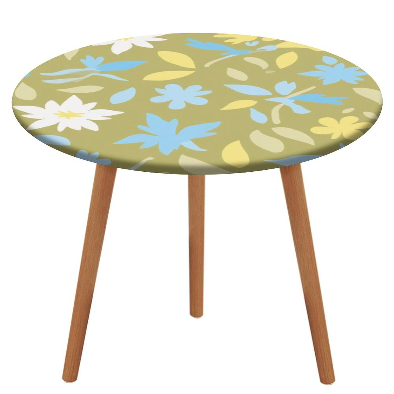 Floral Pattern with Pastel Colors Pattern Round Tablecloth Waterproof ...