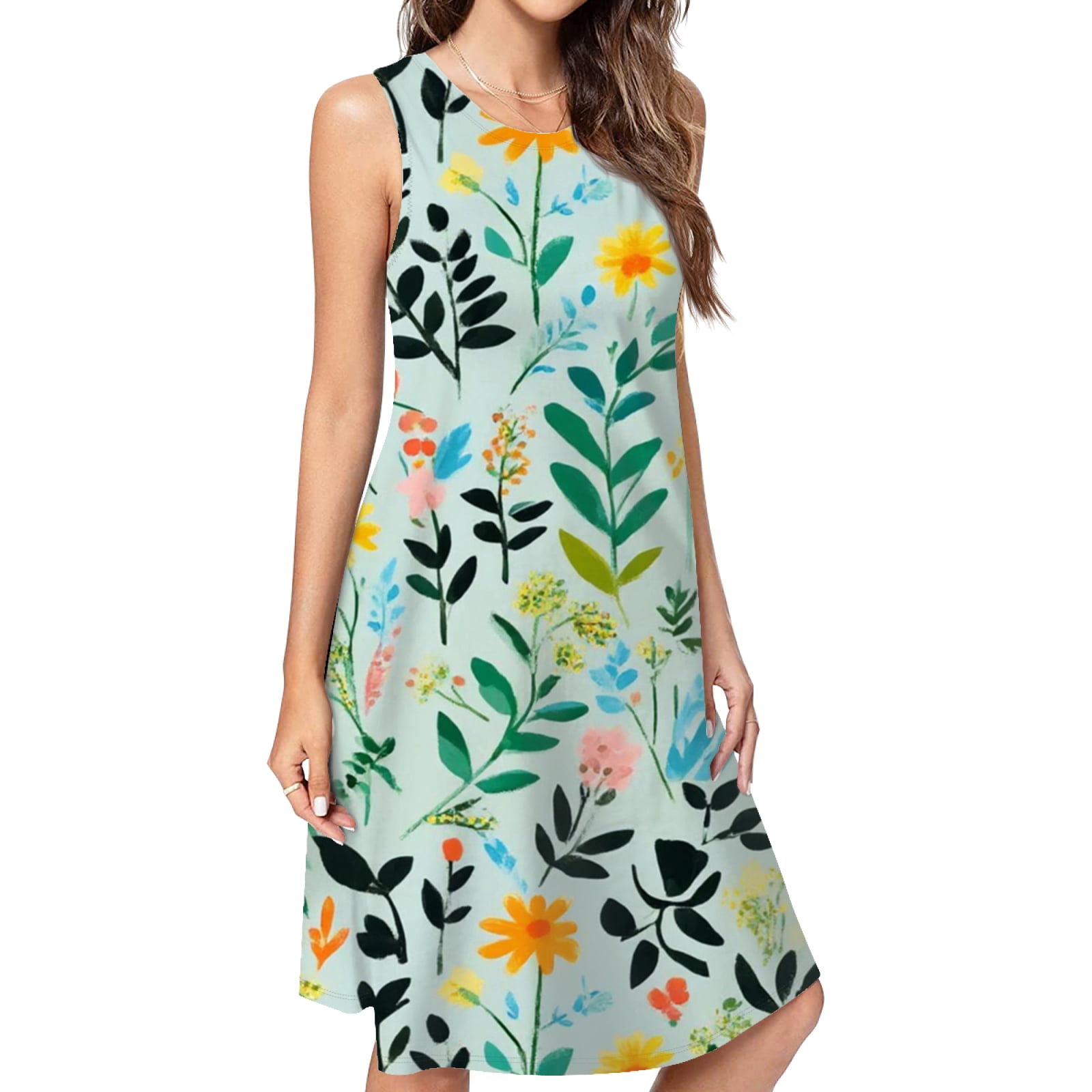 Floral Pattern Pretty Pastel Background Spring Summer Dresses For Women ...