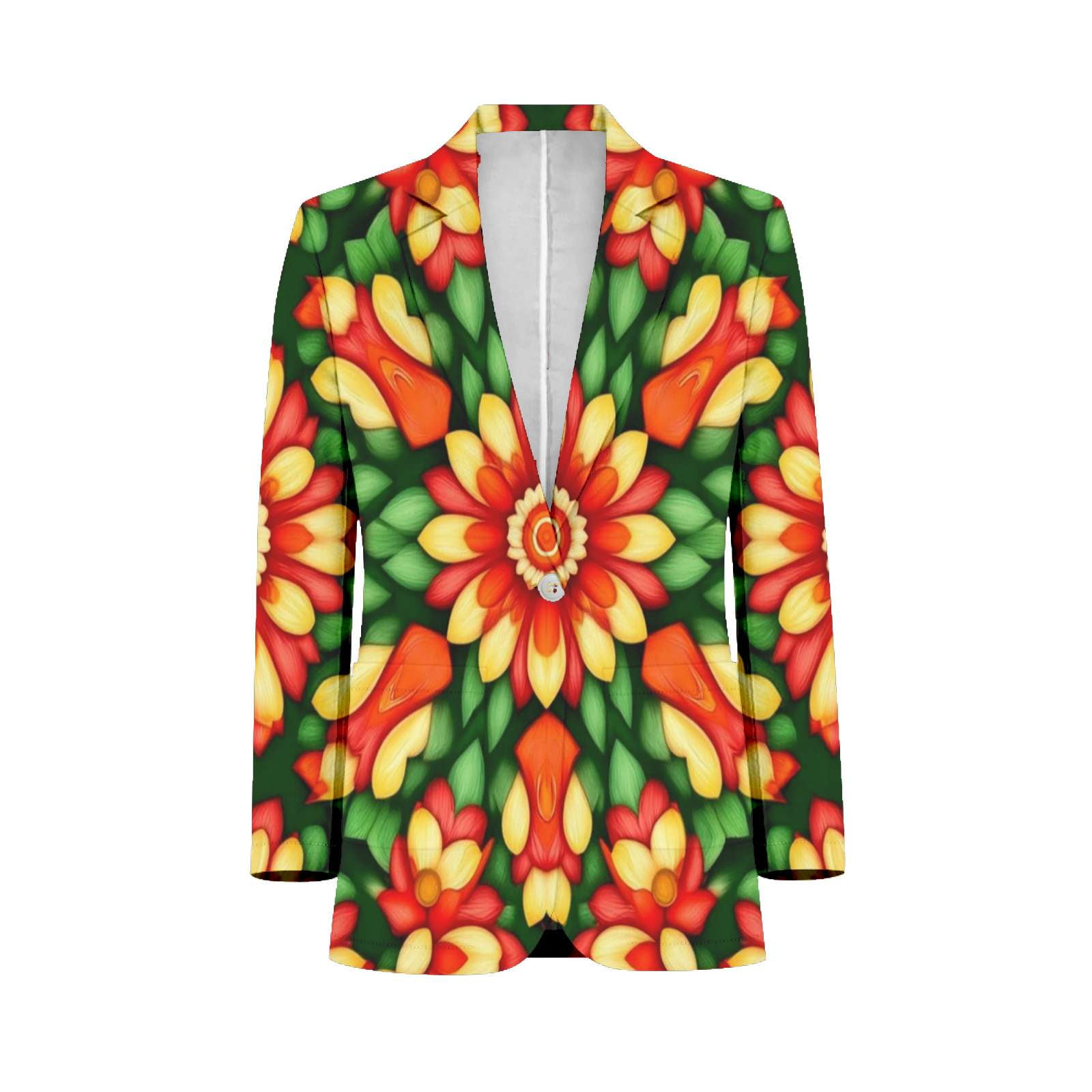 Floral Pattern Repeating Bright Colors Mens Suits Shawl Collar Slim Fit ...
