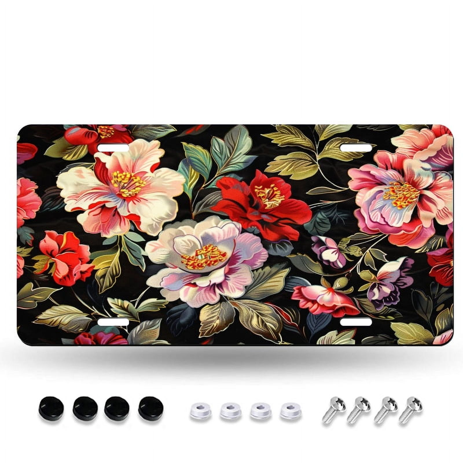 Floral Pattern in The Style of Traditional Chinese Art License Plate ...
