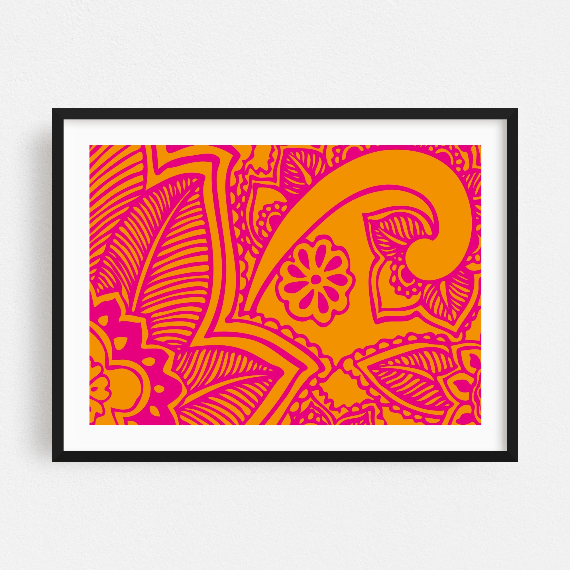 Floral Pattern | Tropical Flowers | Pink and Orange - Digital Art ...