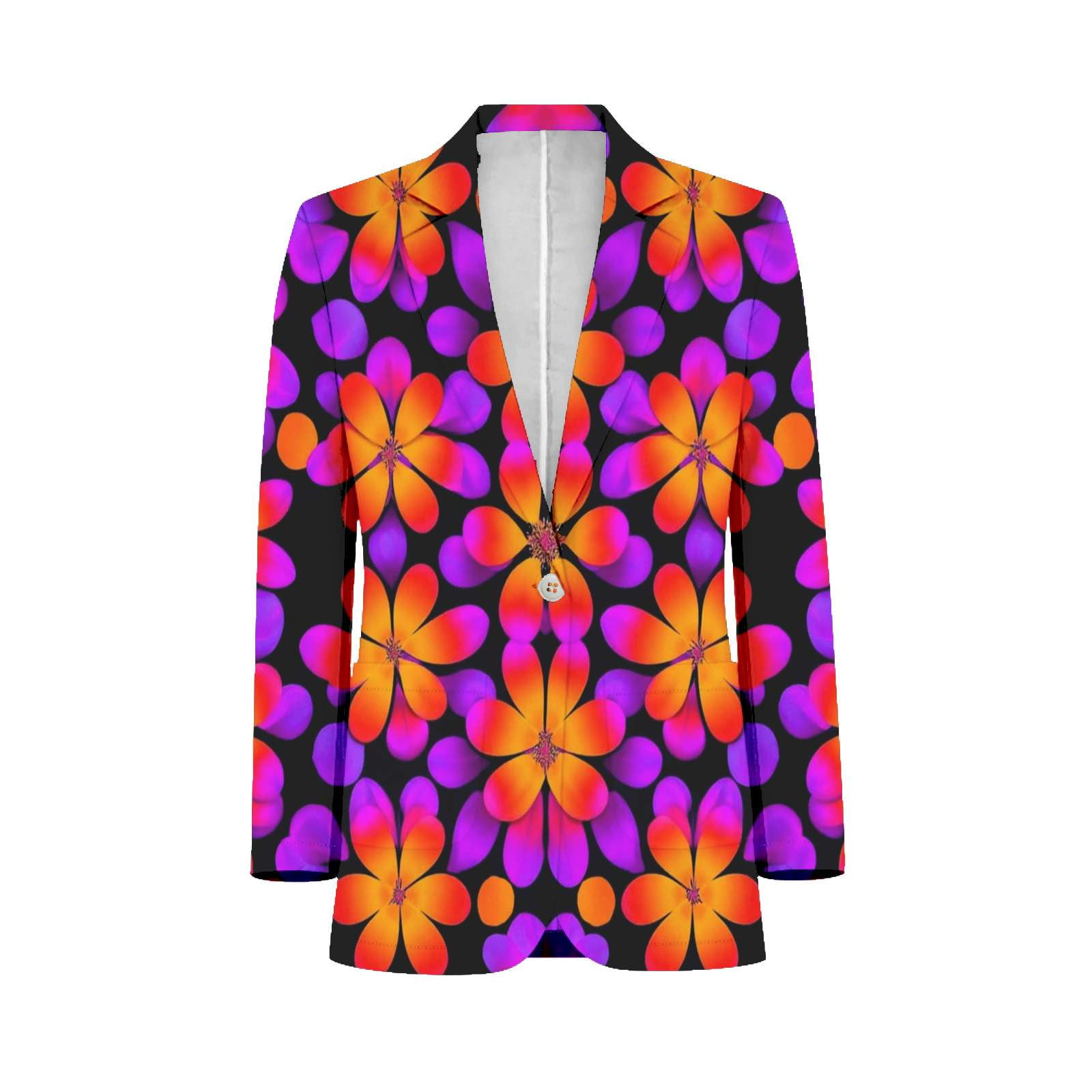 Floral Pattern Vibrant Colors Dark Customized Men's Suits full man ...