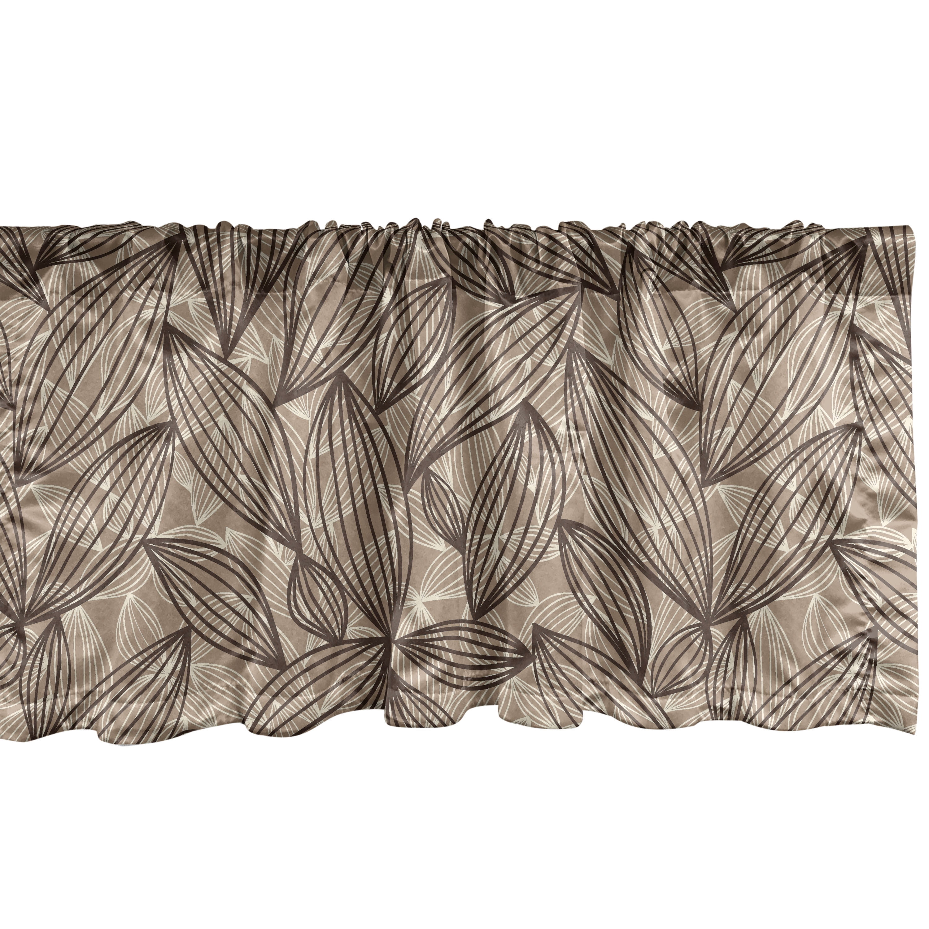 Floral Pattern Window Valance, Line Art Drawing Style Flowers Boho ...