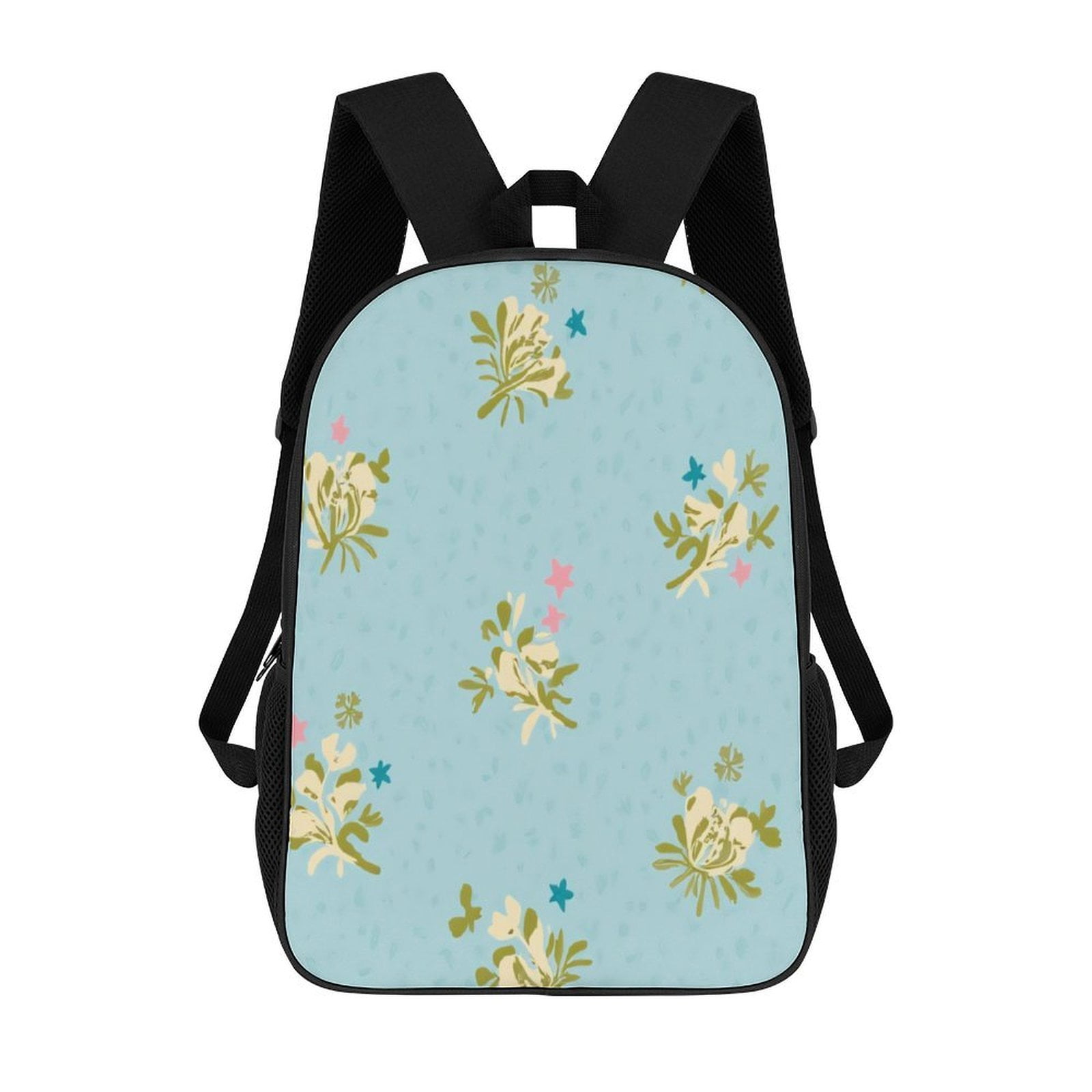 Floral Pattern on Light Blue Background 3D Print 17in adolescent ...