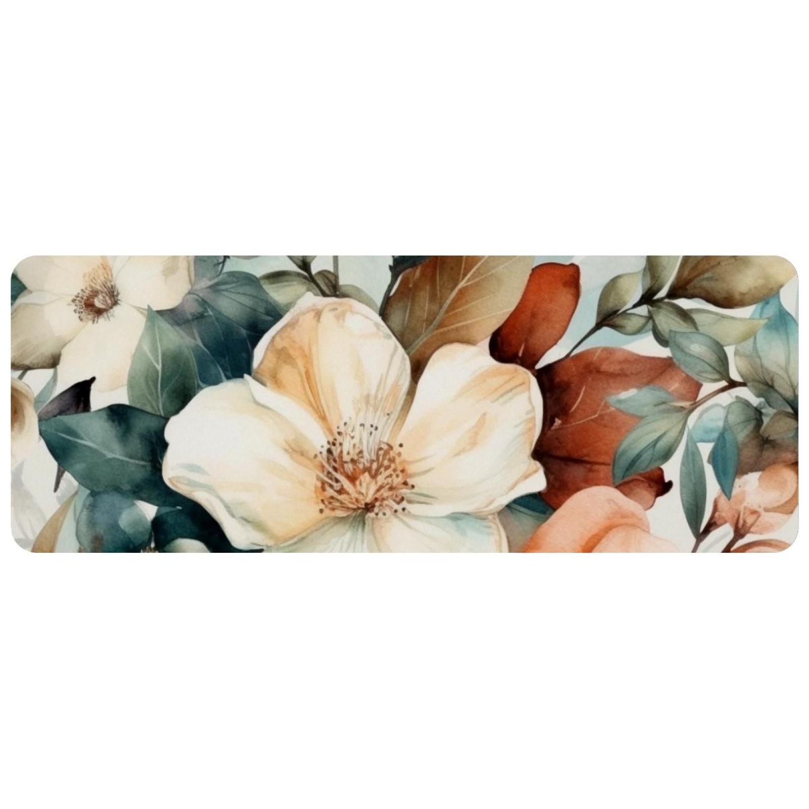 Floral Pattern with Flowers Mouse Pad, Personality Design Rubber Base ...