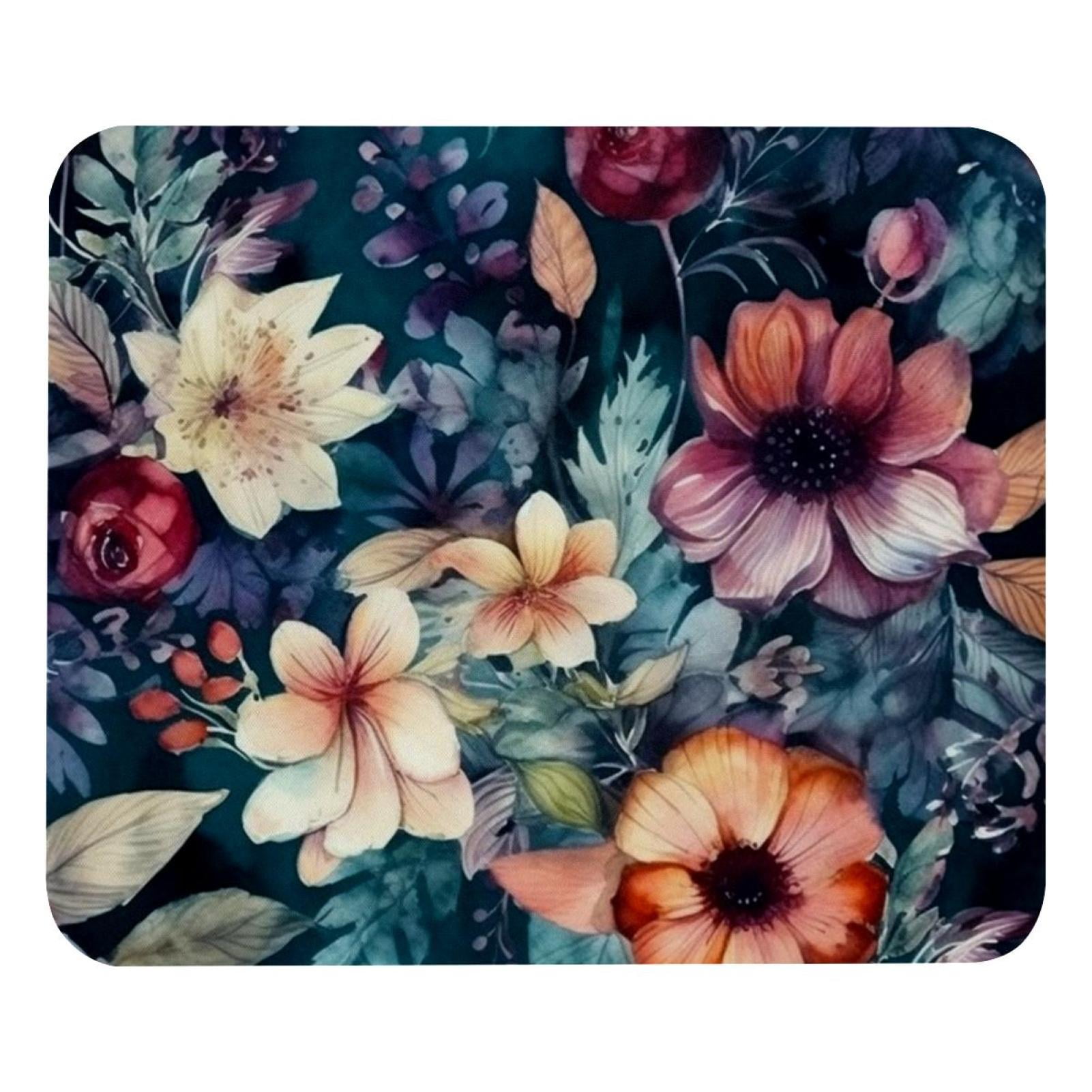 Floral Pattern with Flowers Mouse Pad for Wireless Mouse Home Office ...