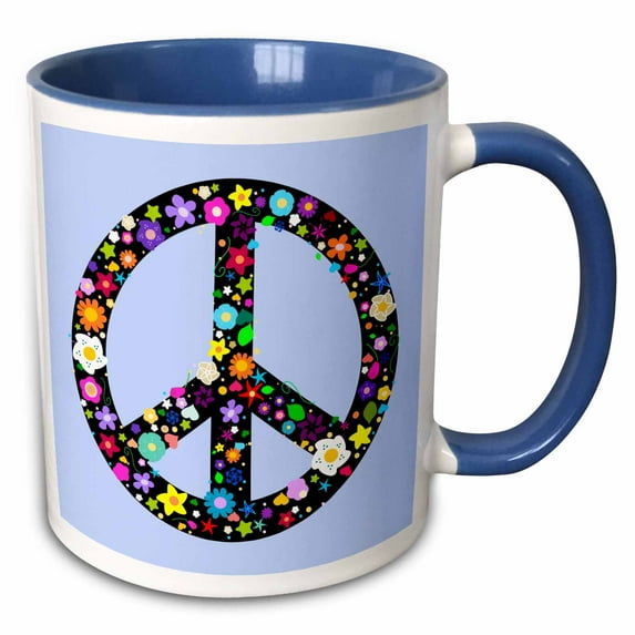 3drose, Floral Peace Symbol - Flowery Hippy or Hippie Sign - Flower ...