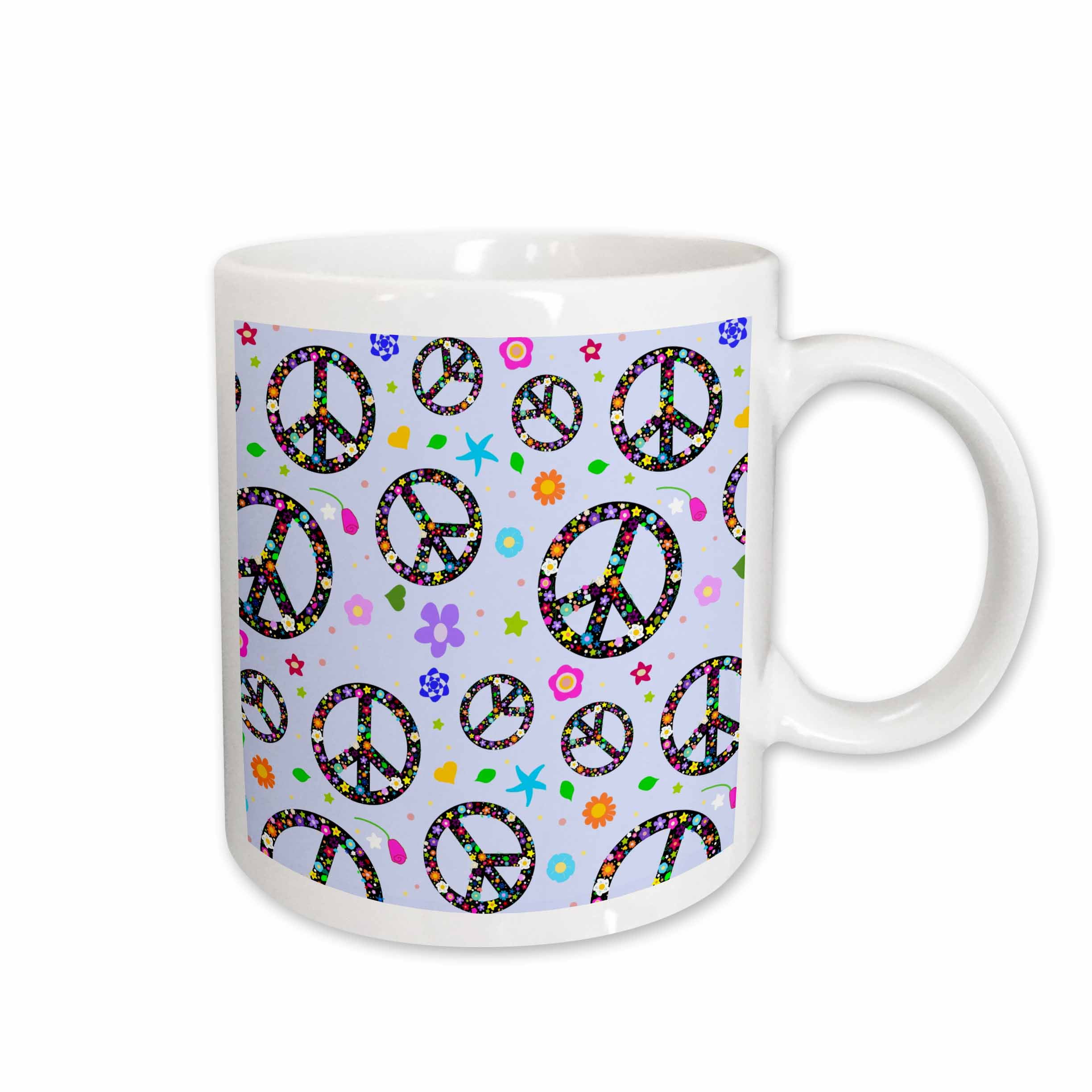 3drose, Floral Peace Symbol Pattern - Flowery Hippie or Hippy Sign ...