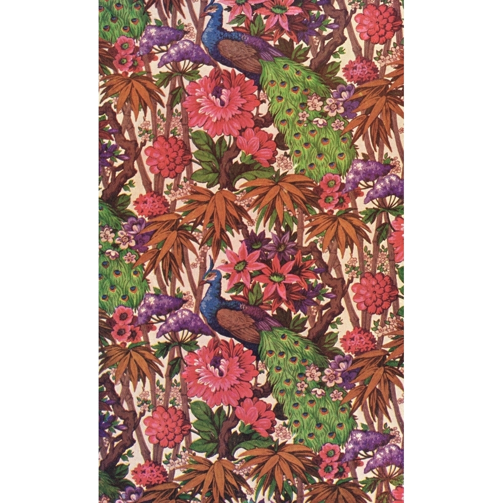 Floral Peacock Pattern For Fabric Poster Print By Mary Evans Picture ...