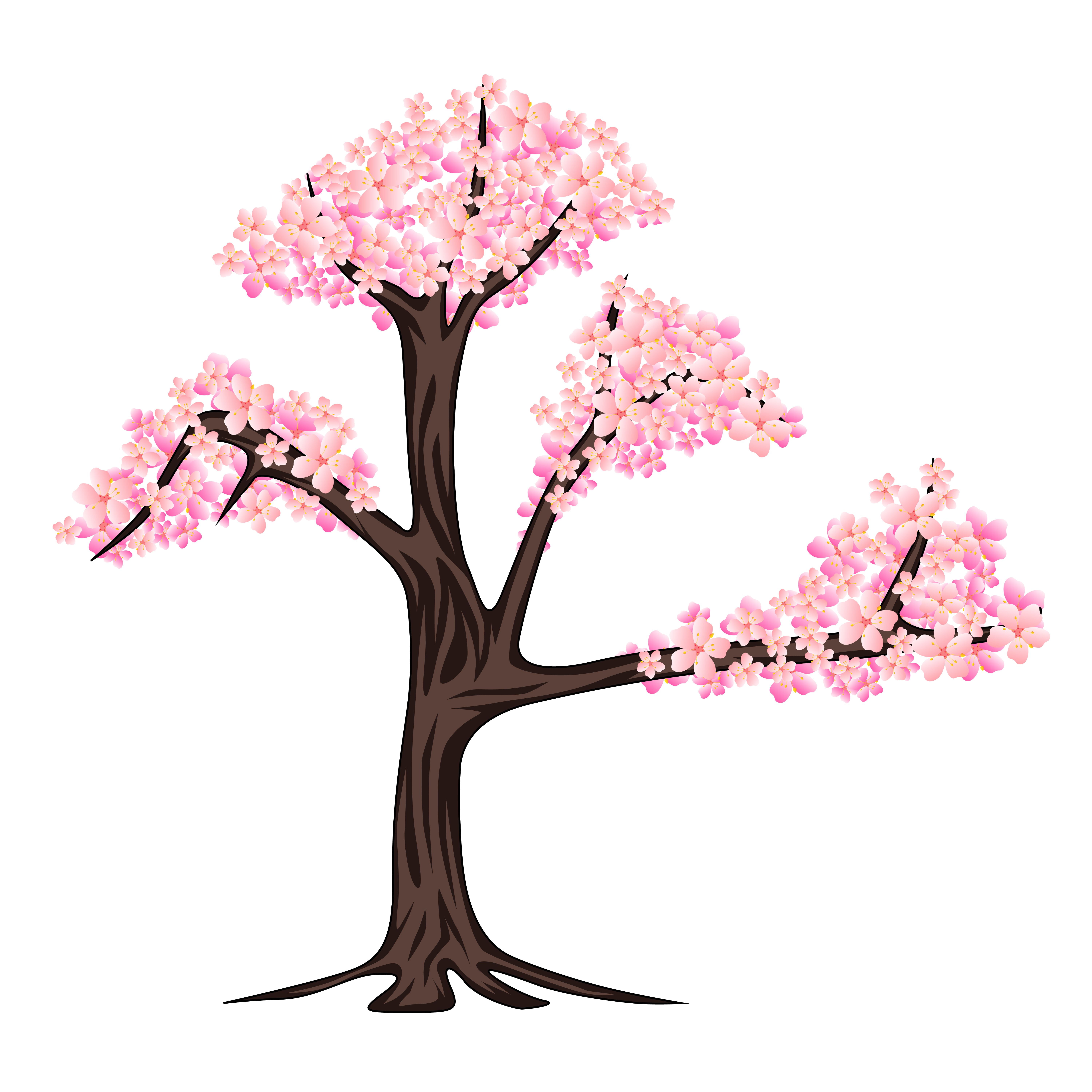 Floral Peel and Stick Cherry Blossom Bunch-Vinyl Wall Decal -Sticker ...