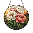 Floral Peony Stained Glass Suncatcher – Decorative Window Accent ...