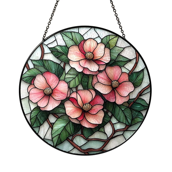 Floral Peony Suncatcher – Stained Glass Style Window Art - Walmart.com