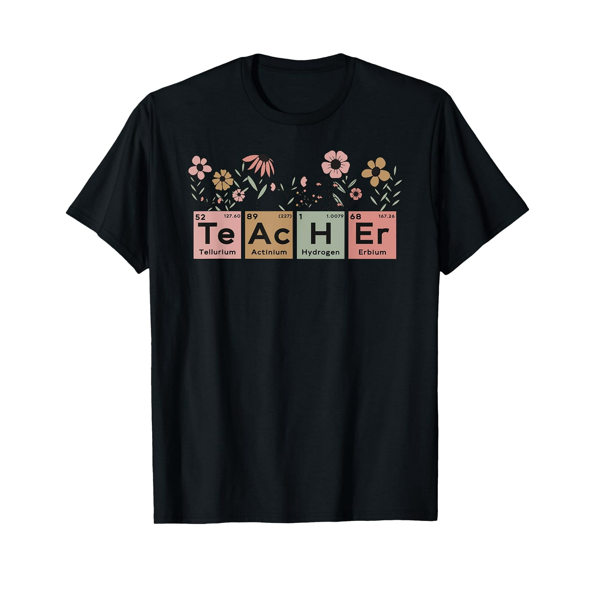 Floral Periodic Table Science Teacher Unisex Graphic Short Sleeve T ...