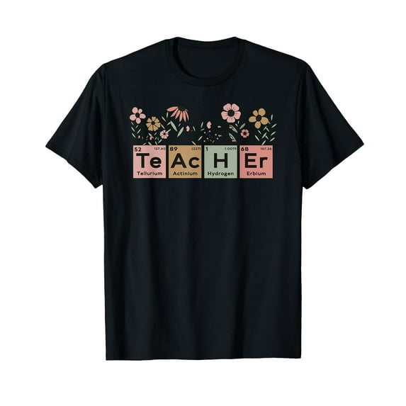 Floral Periodic Table Science Teacher Unisex Graphic Short Sleeve T ...