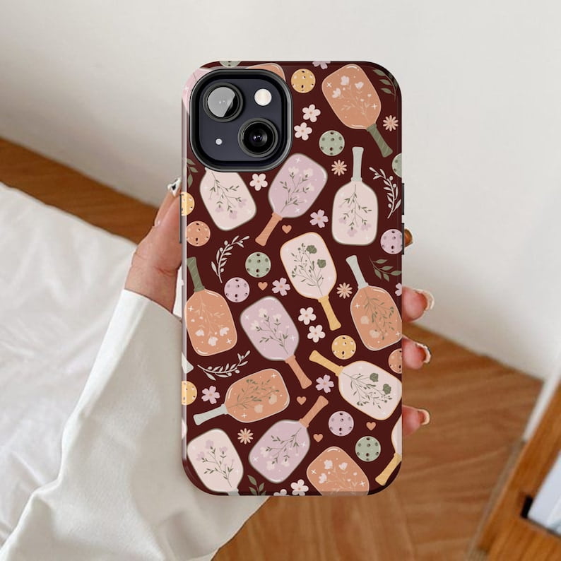 Floral Pickleball Case Compatible with iPhone 11 to 16 Pro Max – Sporty ...
