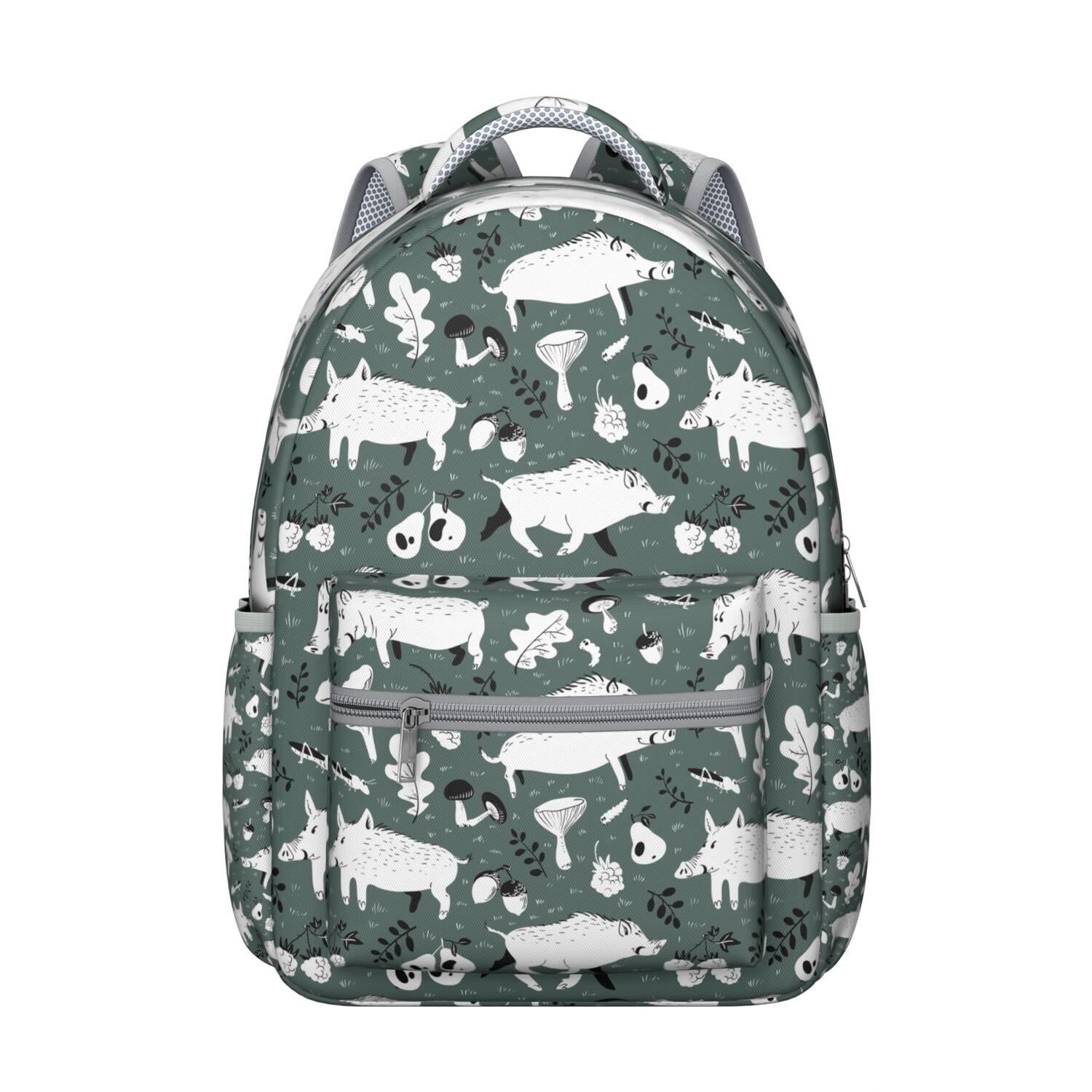 Floral Piggy Cartoon Backpack for Student Cute Farm Animal School Bag ...