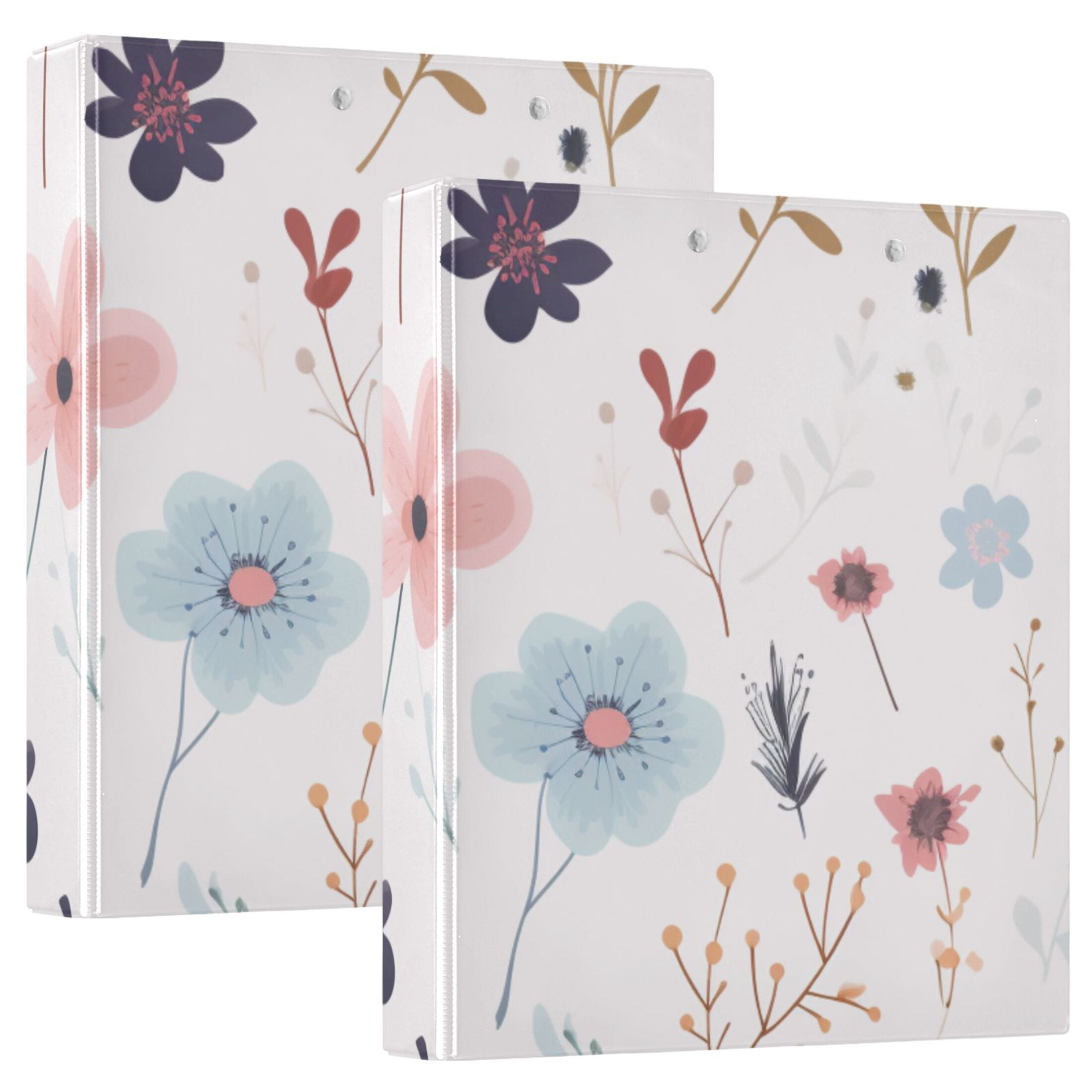 Floral Pink Hardcover 3 Ring Binder 1.5 inch Round Rings with Interior ...