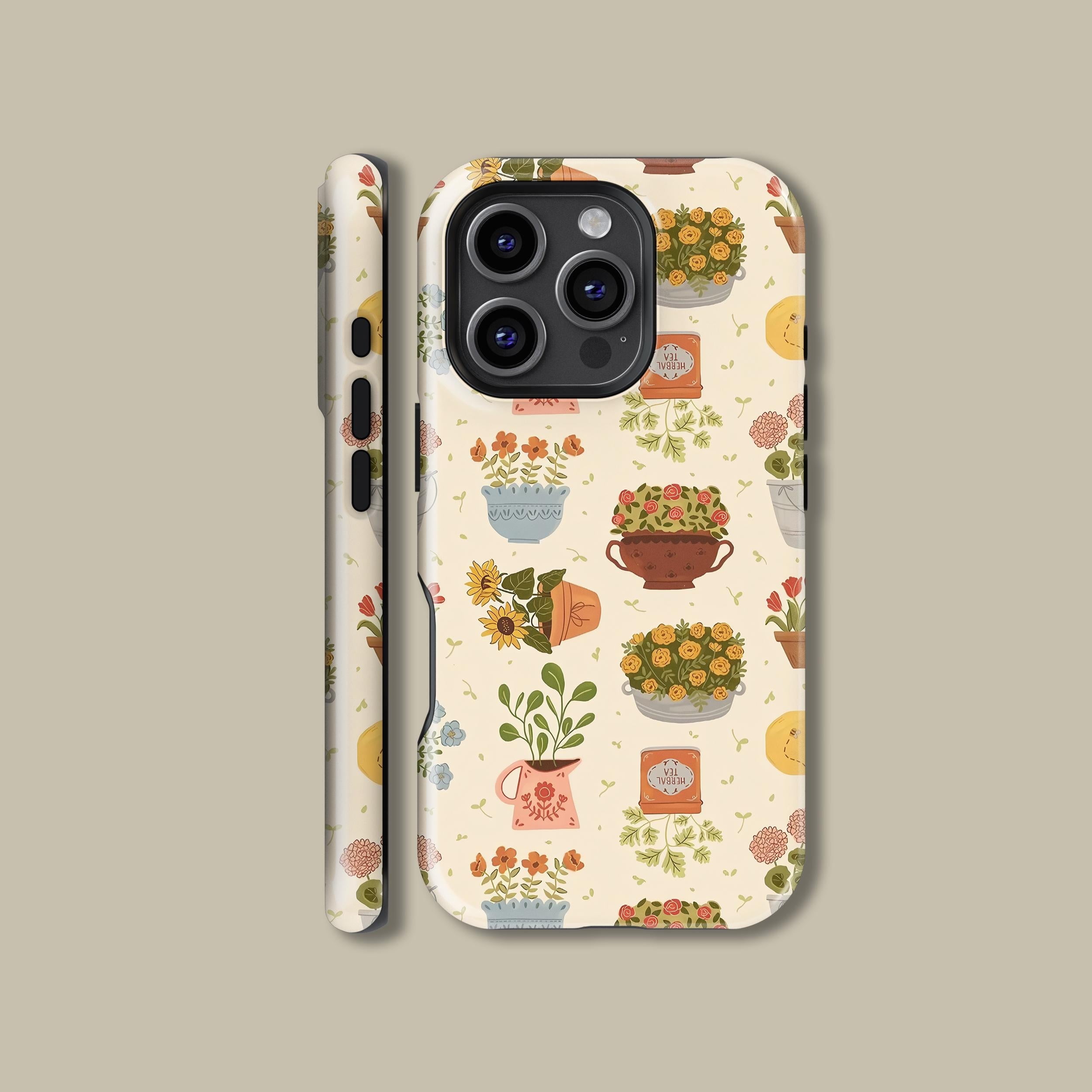 Floral Plant Pot Garden MagSafe Case for iPhone Samsung Botanical ...