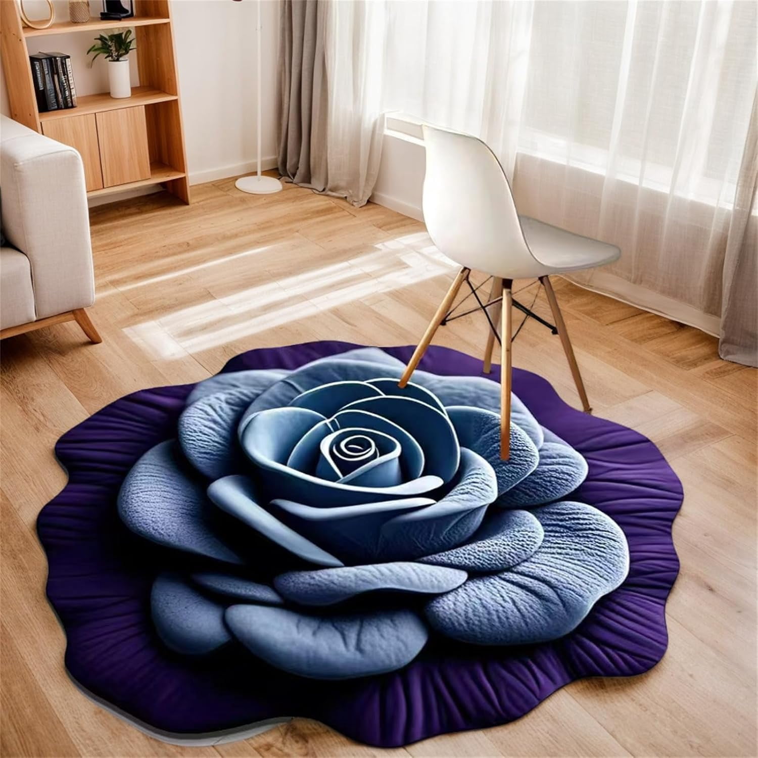 Floral Plush & Diatomaceous Earth Floor Mat, 3D Flower Design Floor Mat ...