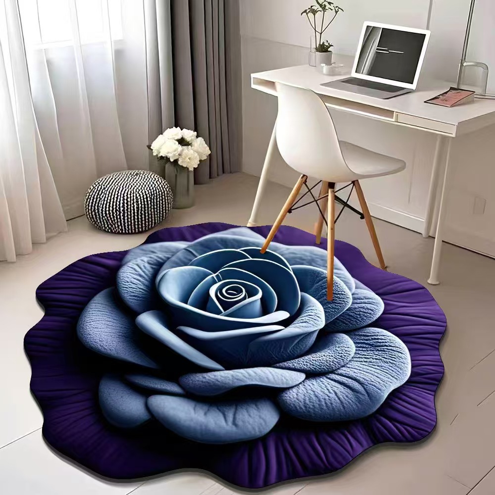 Floral Plush & Diatomaceous Earth Floor Mat, 3D Flower Design Floor Mat ...