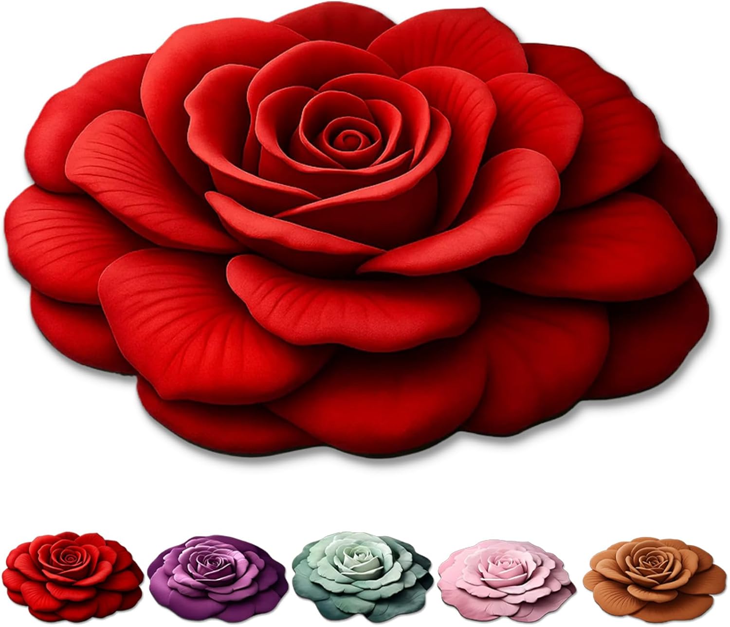 Floral Plush & Diatomaceous Earth Floor Mat, 3D Flower Design Floor Mat ...