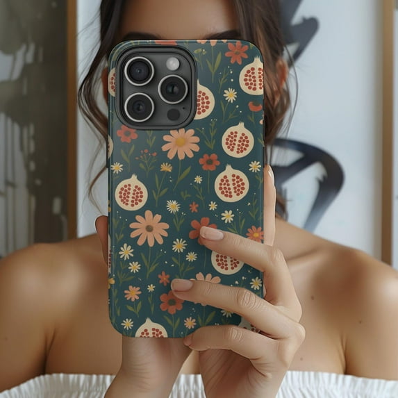 Floral Pomegranate Cottagecore Retro Phone Case 17 16 15 14 13 12 11 ...