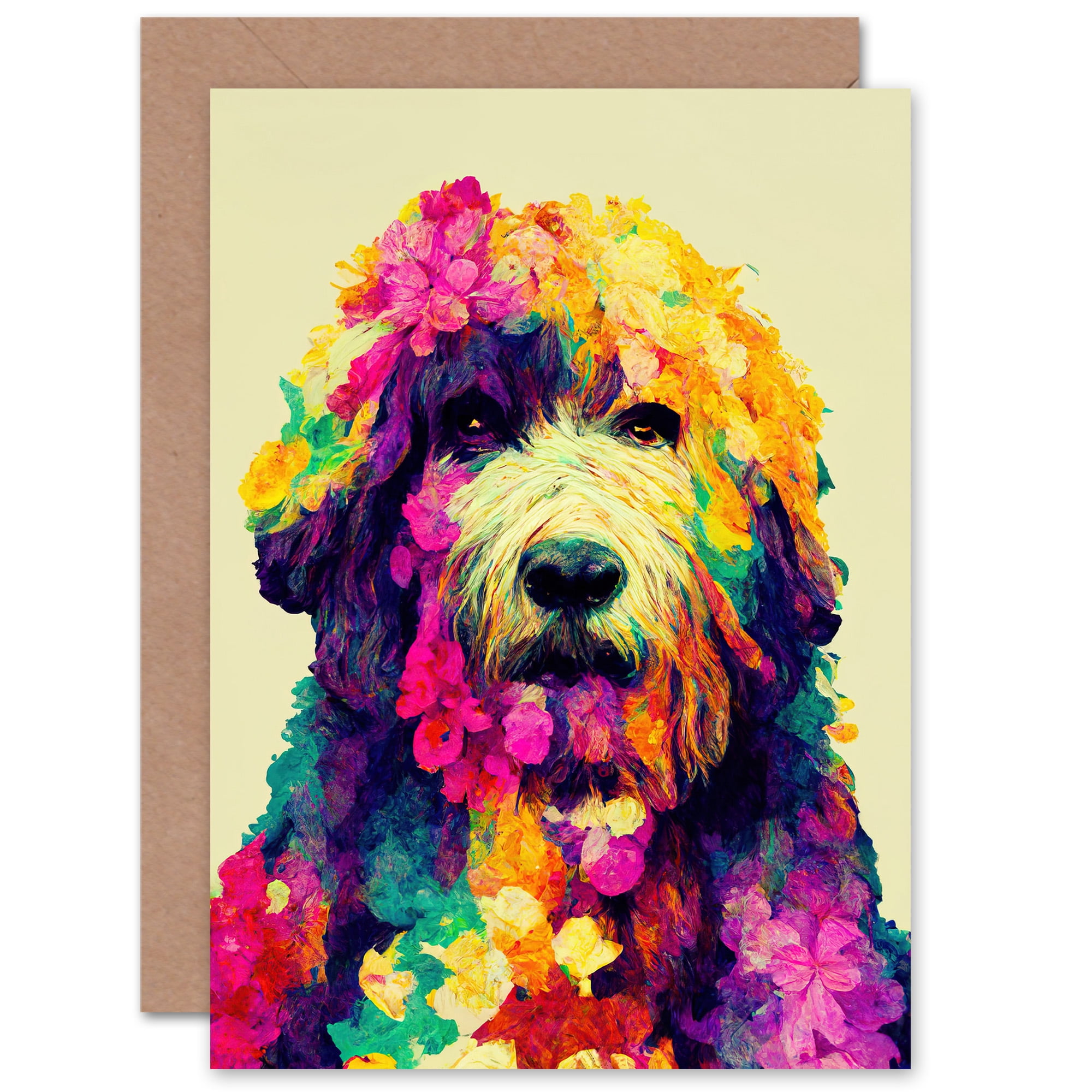 Floral Poodle Dog Lover Art for Wife Her Mum Sister Daughter Mom Gran ...