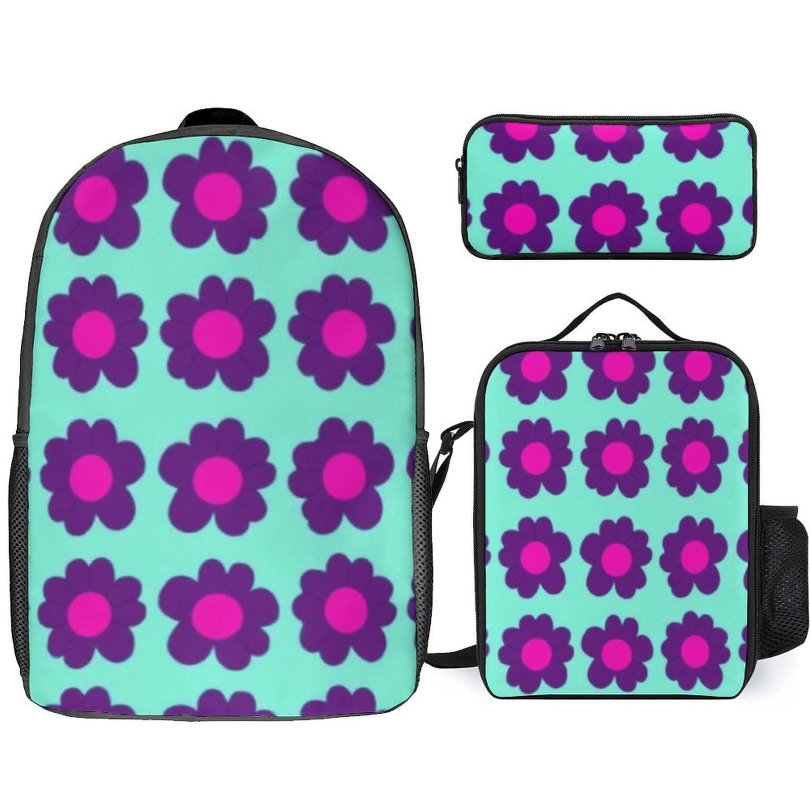 Floral Pop Art Print 3D Printed 3pcs/Set Bags Laptop Daypack Backpack ...