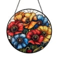 Floral Poppy Garden Faux Stained Glass Window Decor2001 - Walmart.com