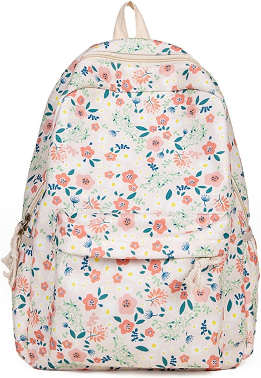 Floral Print Backpack for Women Trendy Cute Laptop Backpack Coquette ...