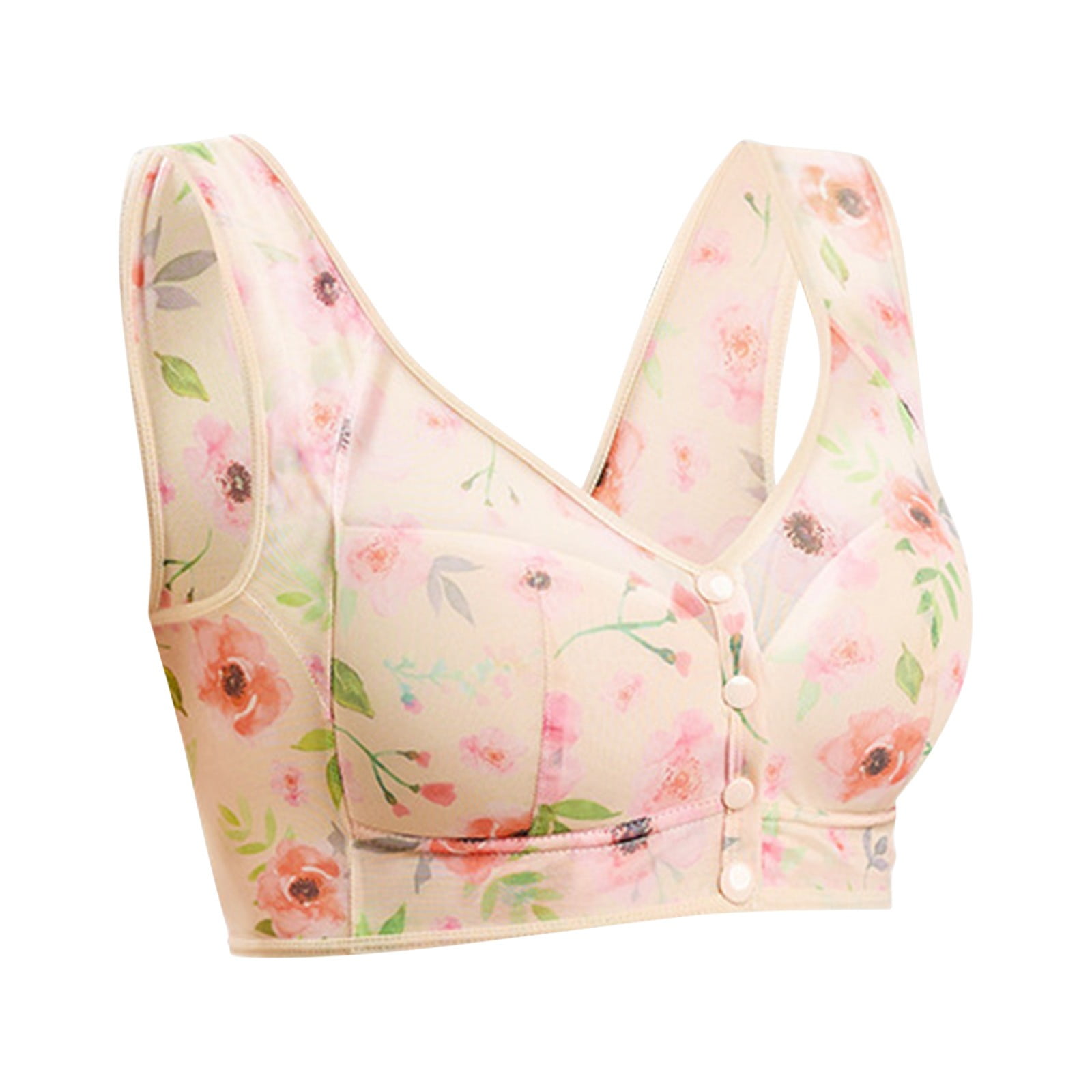 Floral Print Bra for Women Wireless Padded Bralette Full Coverage ...